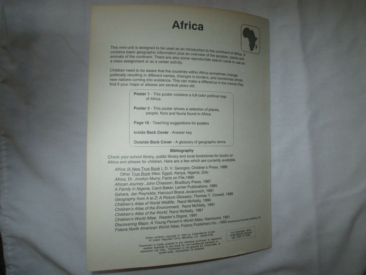 EMC269 EVAN-MOOR AFRICA GEOGRAPHY MINI UNIT – Athletics Galore