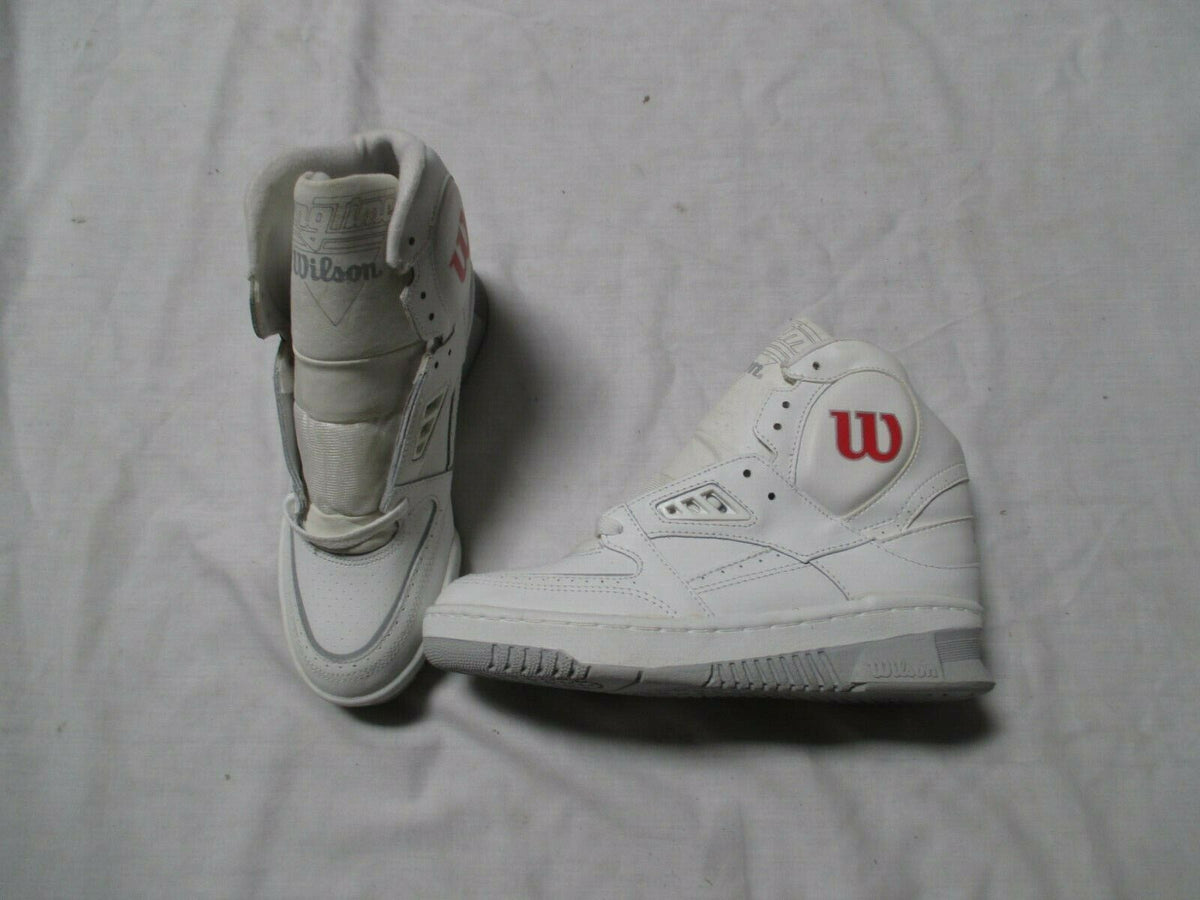 WILSON 83520 WHITE HIGH TOP HANGTIME BASKETBALL SHOE(VARIOUS SIZES ...