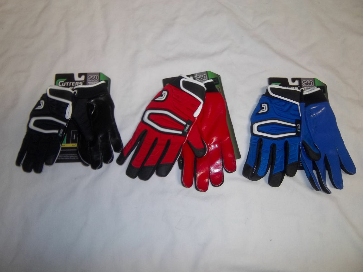 CUTTERS S60 SHOCKSKIN GAMER C-TACK MULTI-POSITION FOOTBALL GLOVES-VAR ...